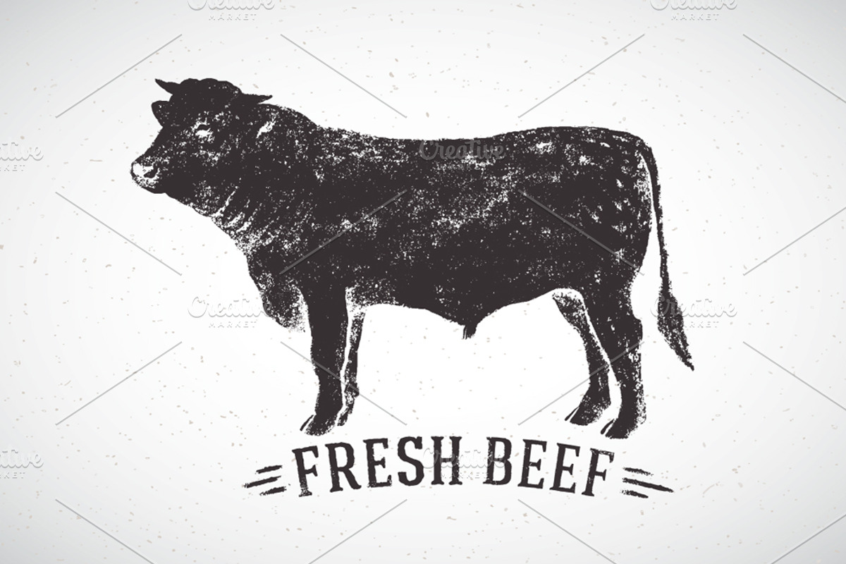Graphical bull and inscription, an Animal Illustration by Countryside life