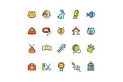 Pet Icon Colorful Set. Vector, an Icon by More Shop