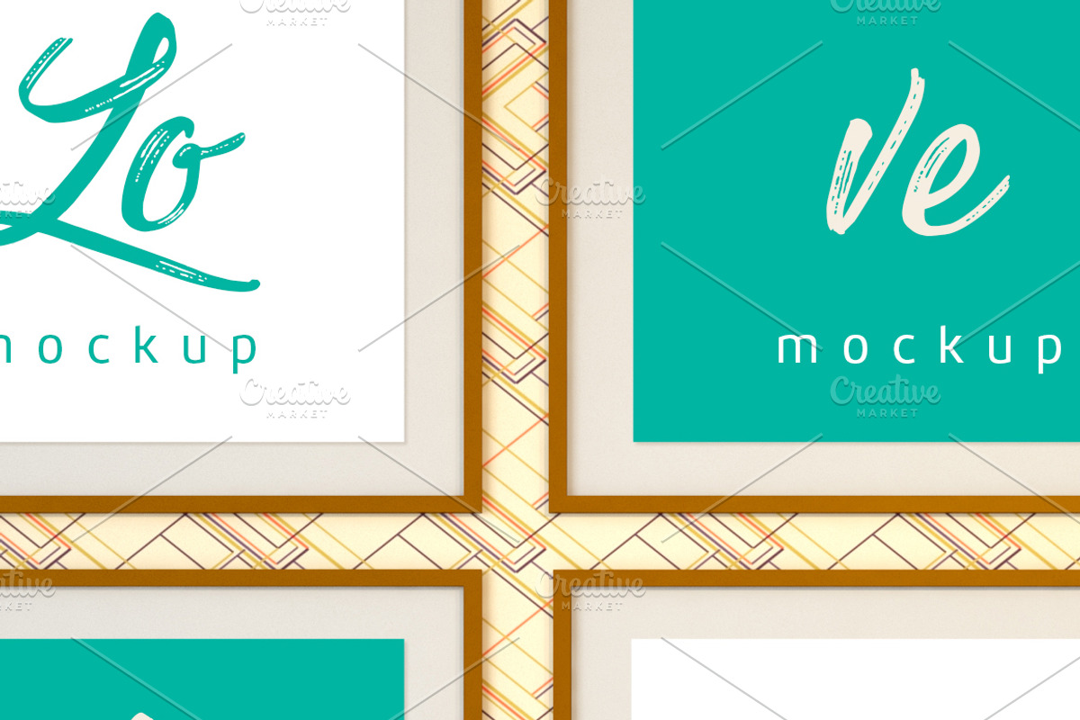 4 Frames Mock Up - Retrô, a Print Template by Milan Mockup