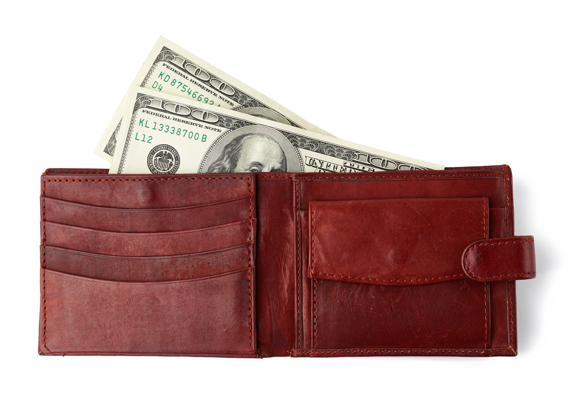 open brown leather wallet with one h, a Business Photo by ndanko