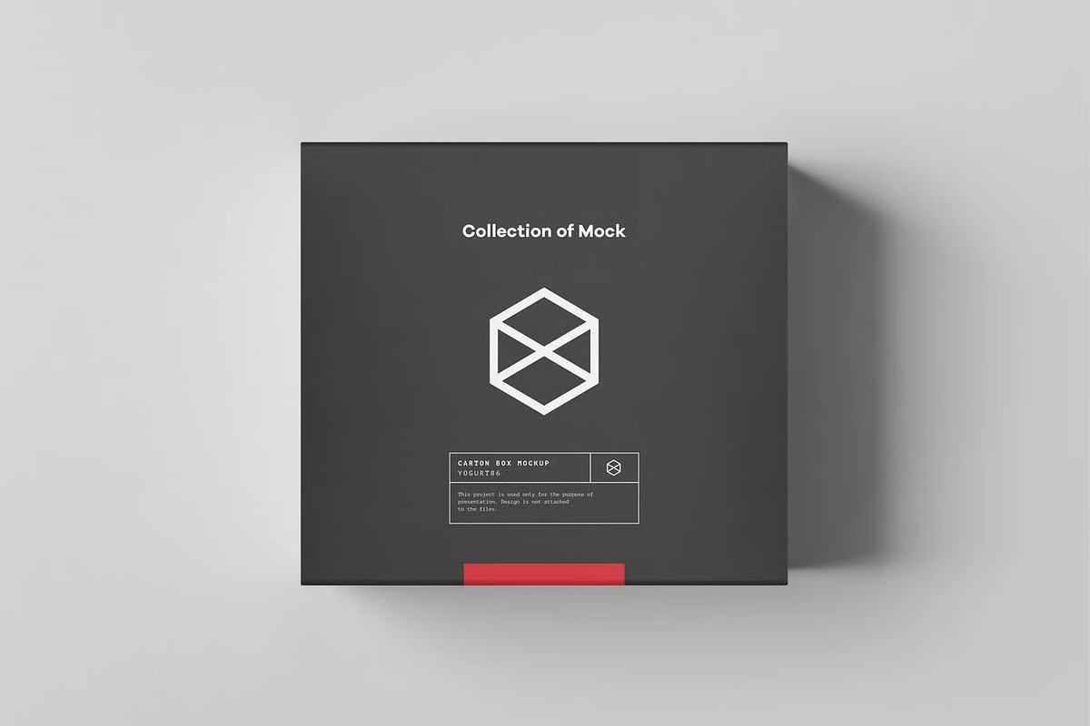 Carton Box Mockup 95x85x42 & Wrapper