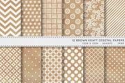 12 Brown Kraft Digital Papers, a Pattern Graphic by AzmariDigitals