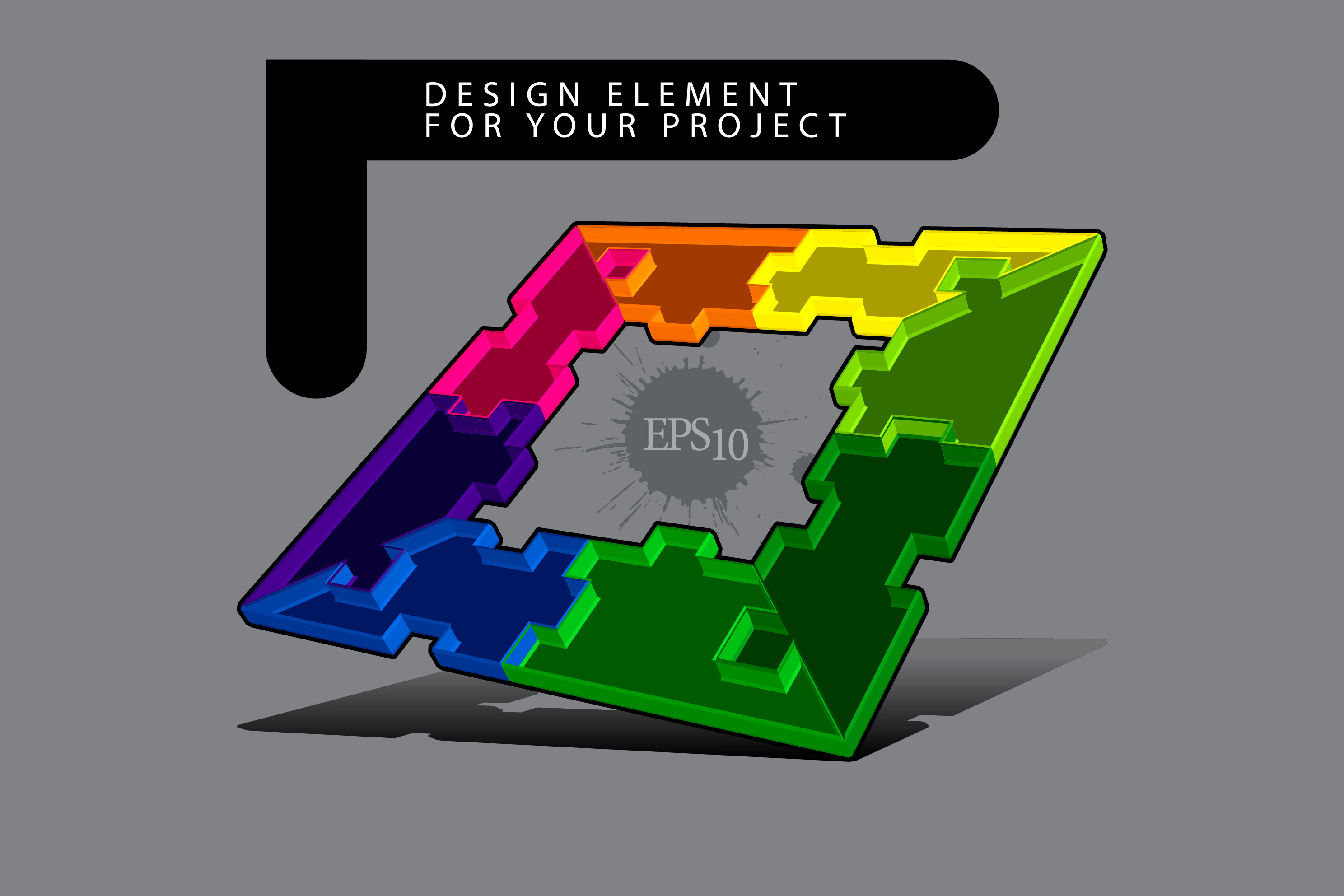 Abstract puzzle shape, a Decorative Illustration by Sunny