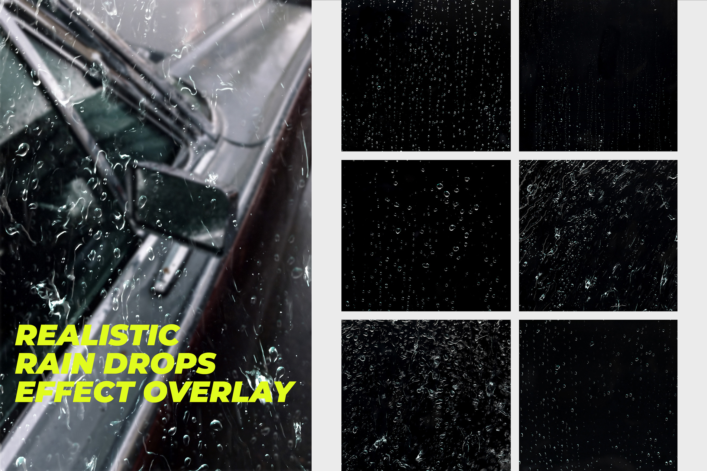 15 Realistic Rain Drop Overlays, an Object Graphic by smishura