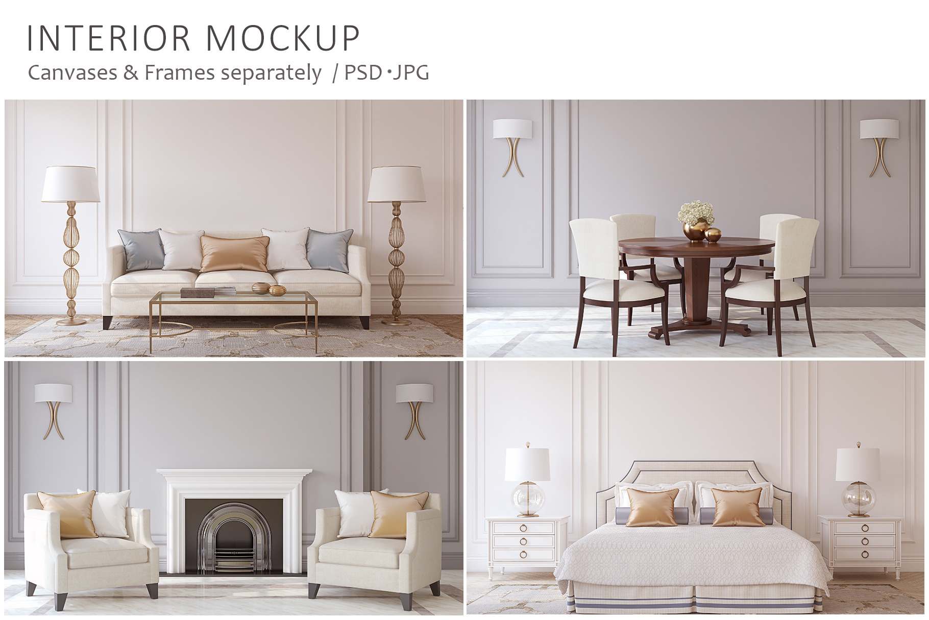 NEOCLASSICAL STYLE Frame Mockups, a Poster Template by MyHomeMockups