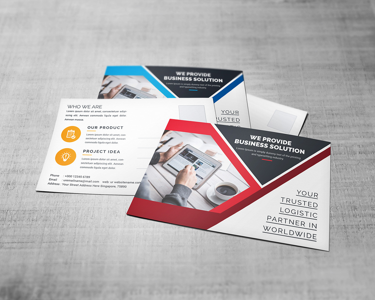 Pro Postcard Template, a Stationery Template by GenerousArt