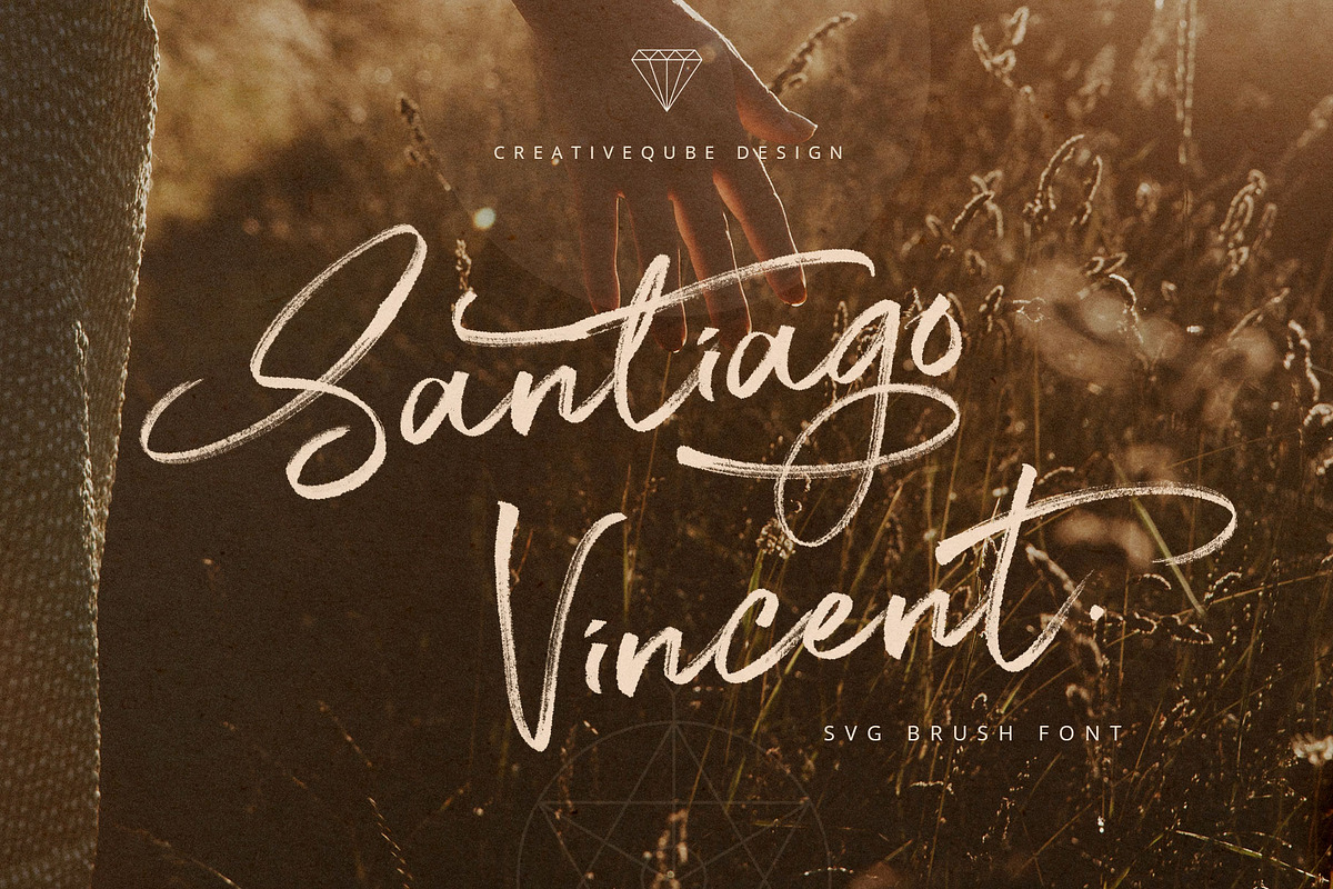 Santiago Vincent SVG Font, a Script Font by Creativeqube Design ...