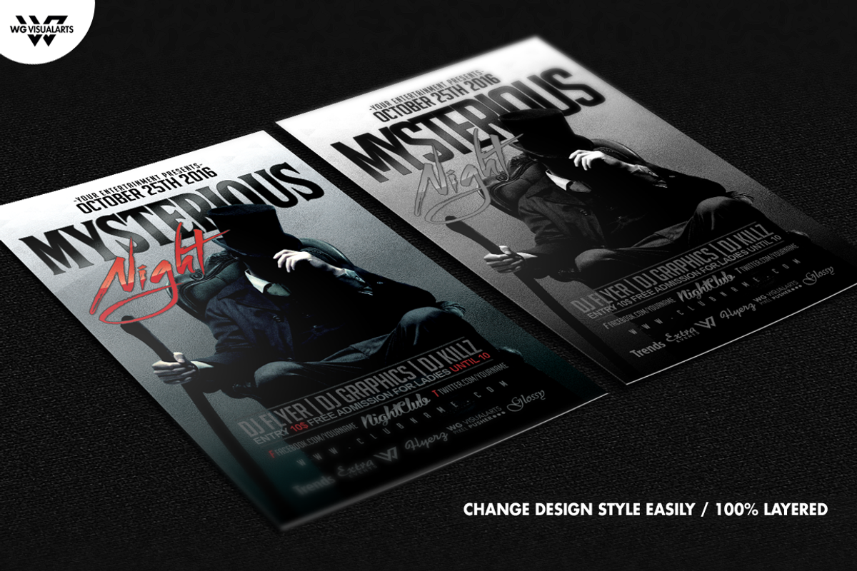 MYSTERIOUS DARK Flyer Template, a Flyer Template by WG DESIGN