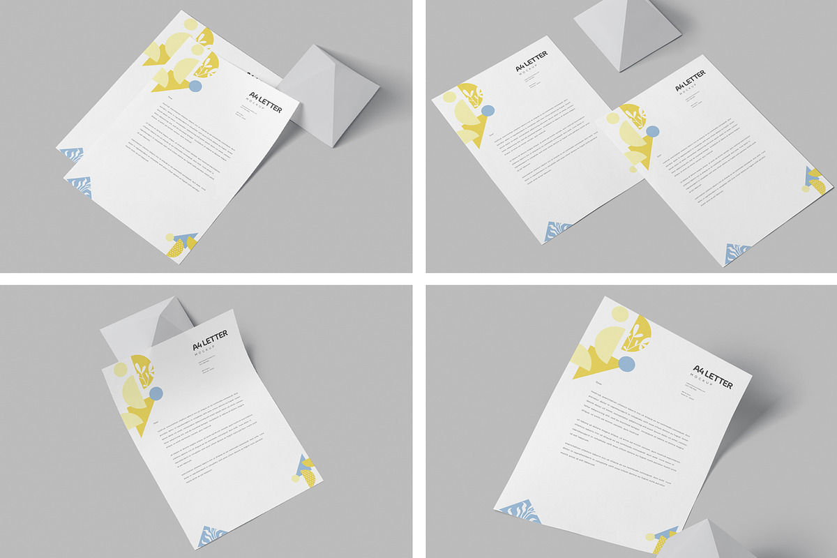 A4 Size Letter Mockups, a Print Template by DesignNeutrons