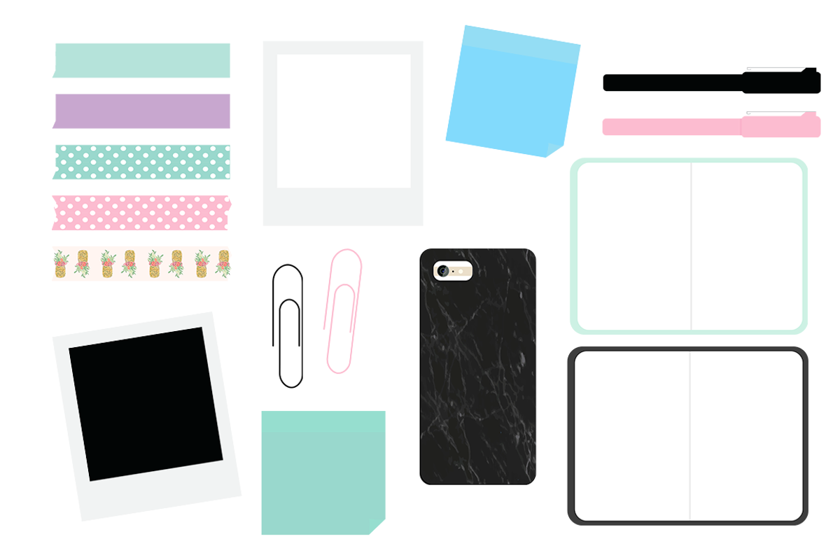 Illustrated Stationery Flat Lay Set, a Graphic by melindacooper