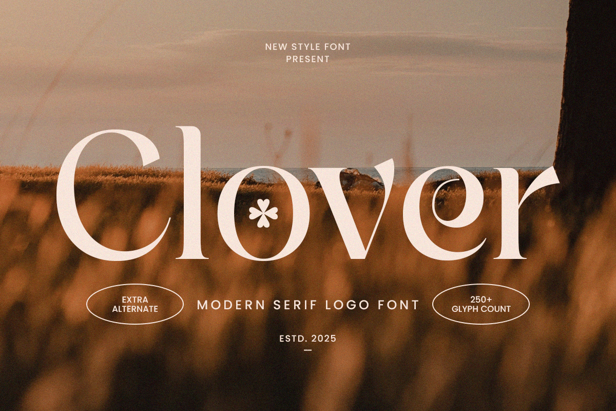 Clover - Modern Serif Logo Font