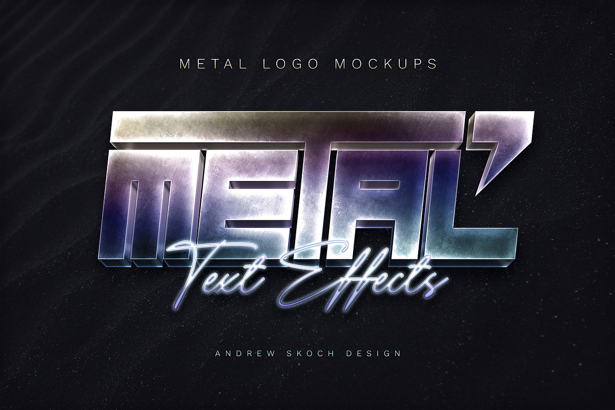 Metal Text and Logo Effects, a Layer Style Add-On by Andrew Skoch Design