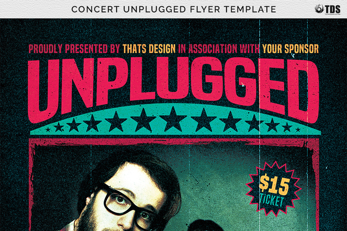 Concert Unplugged Flyer Template, a Flyer Template by ThatsDesign Art