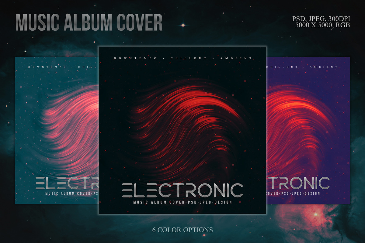 Electronic Music Album Cover Art 4 | Creative Market