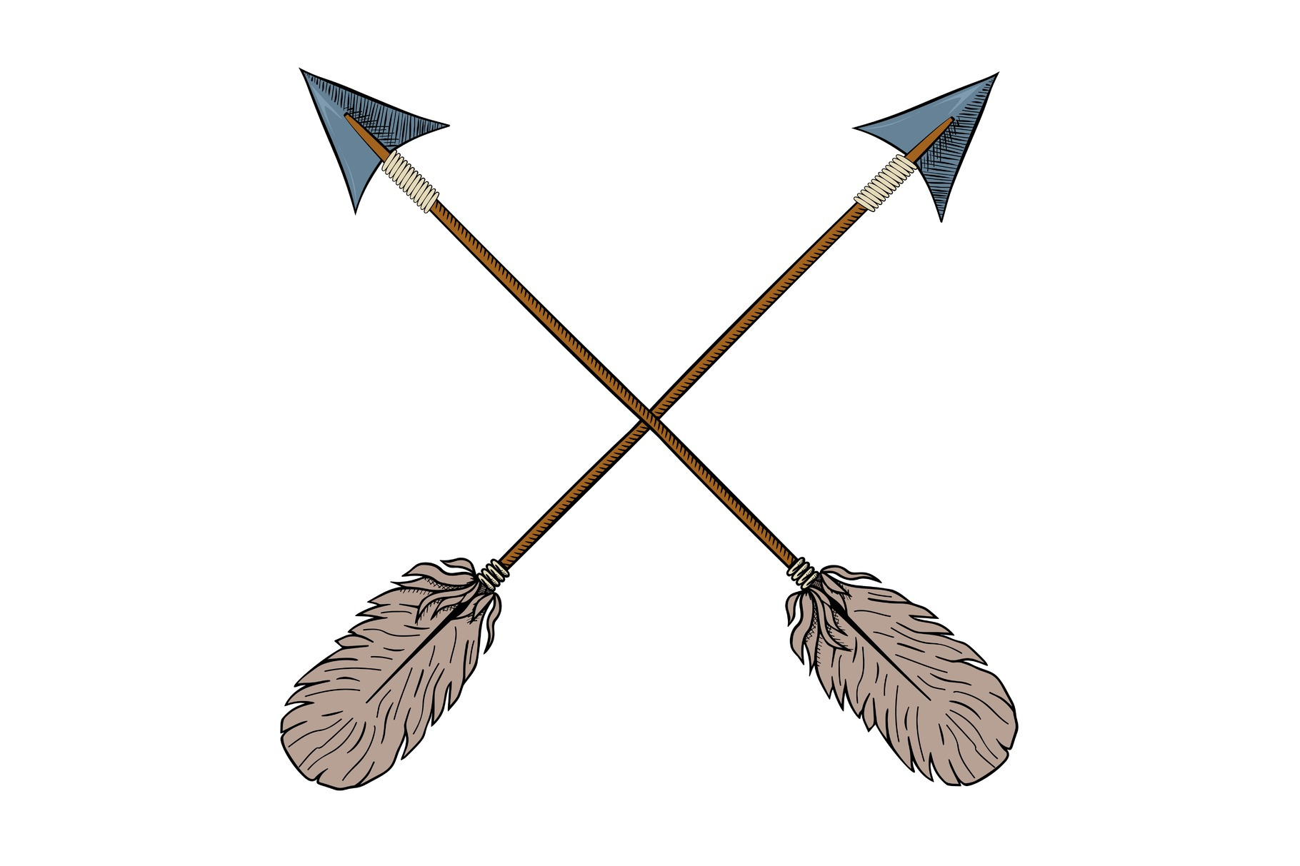 Crossed indian arrows., an Illustration by piter.goskov