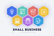 Small Business | 32 Icons Set, an Outline Icon by Marina Silence