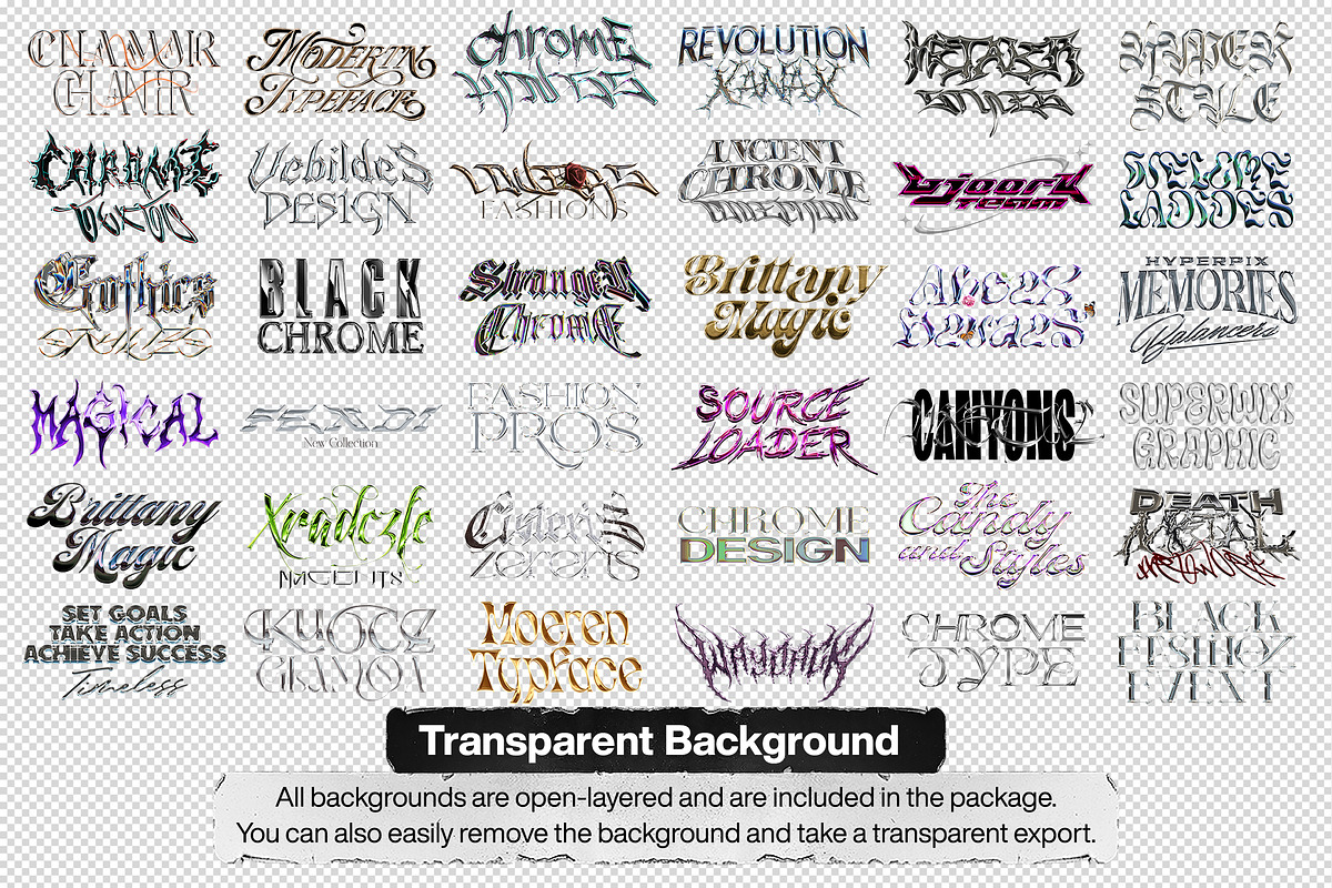 Chrome Text Effects Bundle 02, a Layer Style Add-On by Hyperpix Productions