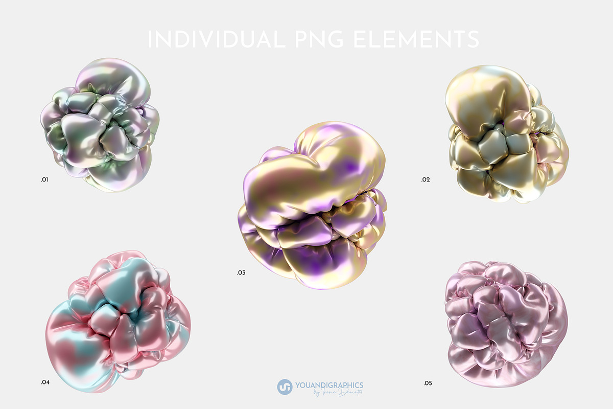 Abstract Inflated 3D Objects, an Object Graphic by Youandigraphics ...