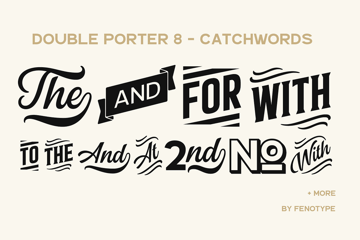 Double Porter 12 FONTS + EXTRAS, a Script Font by Fenotype