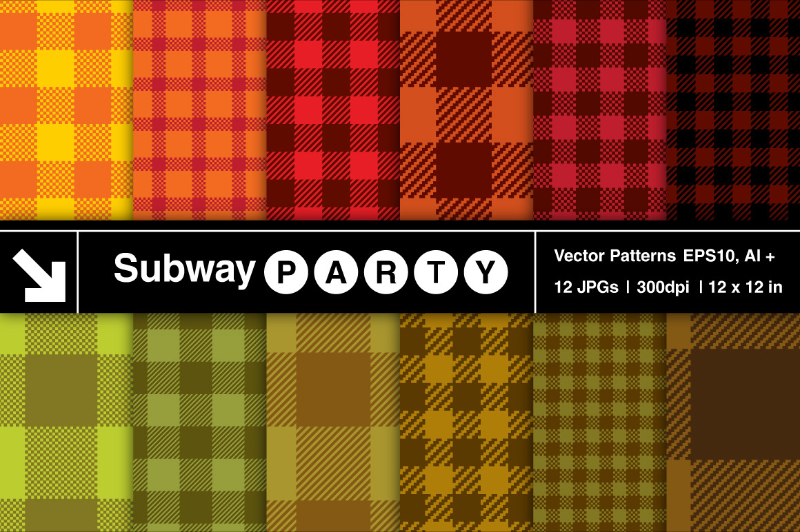 Fall Gingham Vector Patterns, a Pattern Graphic by SubwayParty
