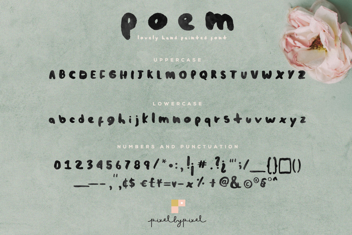 Poem Brush Font, a Sans Serif Font by pixelcolours