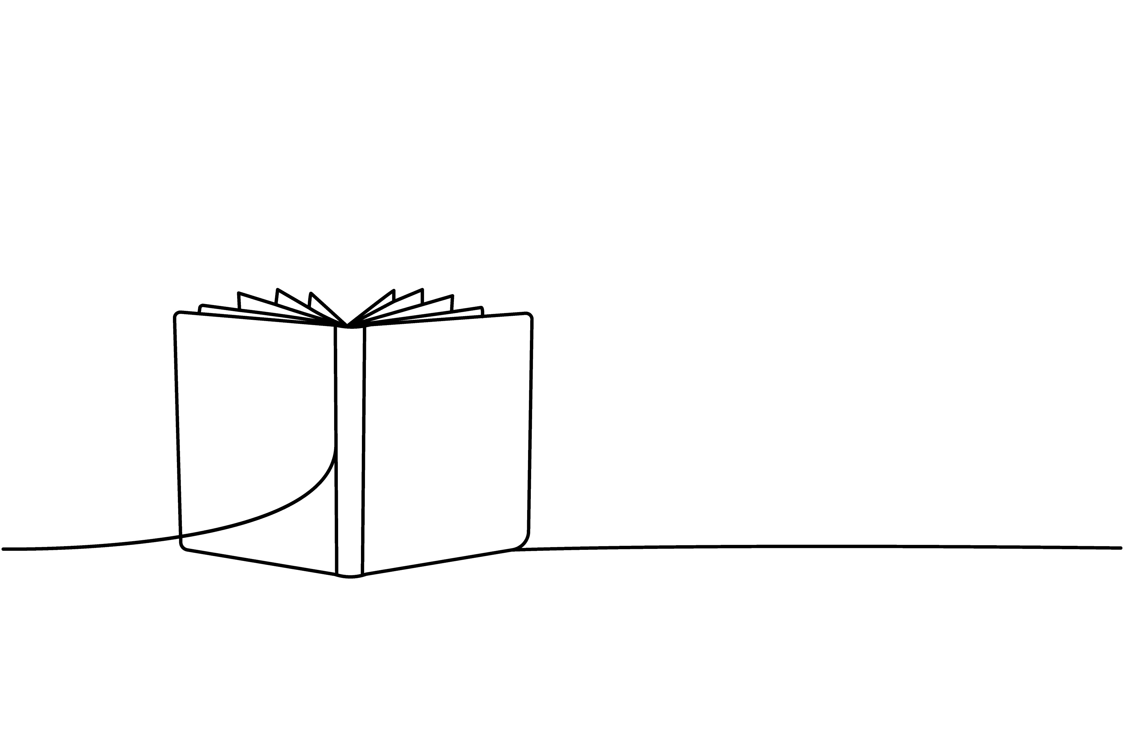 Open book one line continuous, an Education Illustration by GraphiShop