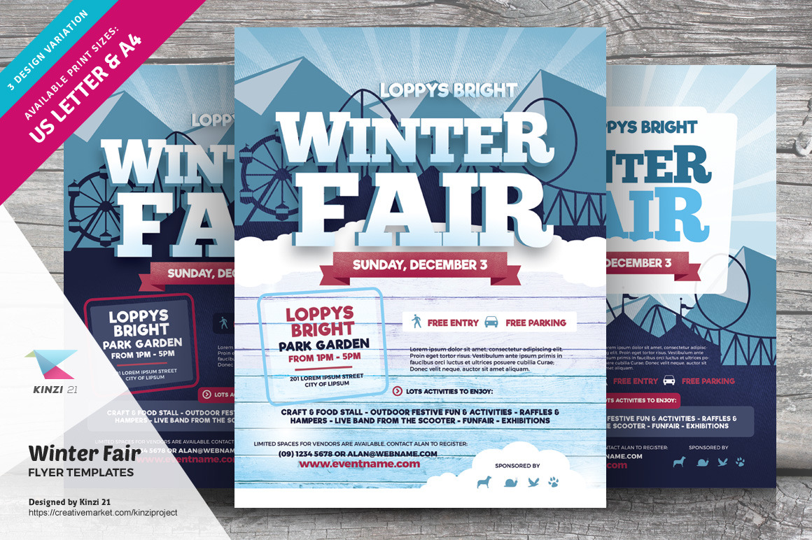 Winter Fair Flyer Templates, a Flyer Template by kinzi21