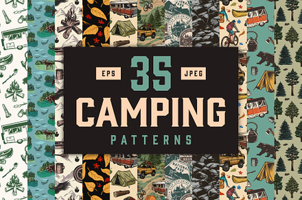 Doodle Camping | Graphic Patterns ~ Creative Market
