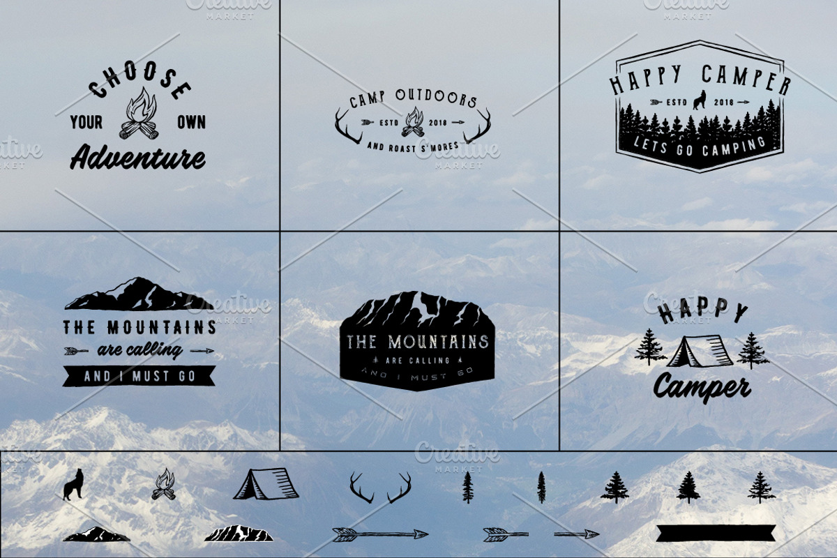 Rustic Logos Volume 3 AI EPS PNG PSD, an Illustration by BirDIY Design