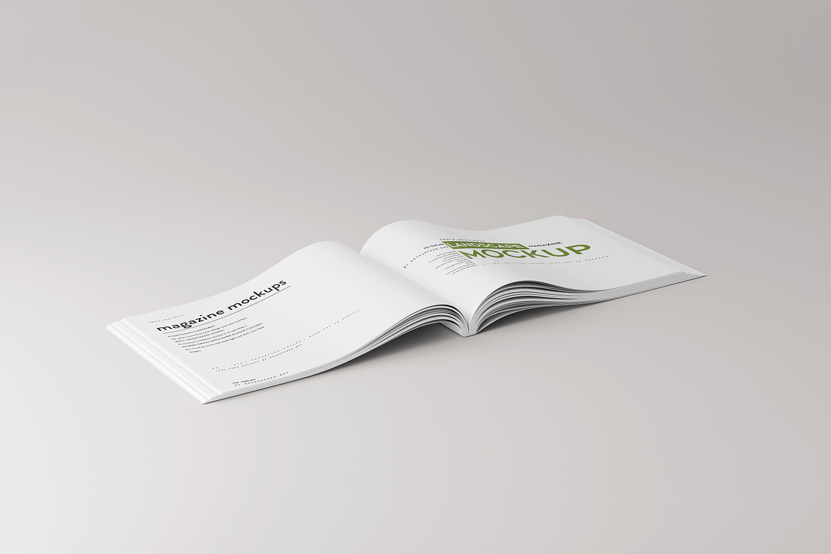 Horizontal Open Magazine Mockup, a Books & Magazine Mockup by ...