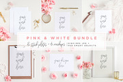 Pink & White Bundle - Mockups, a Product Mockup by Salt Color Studio
