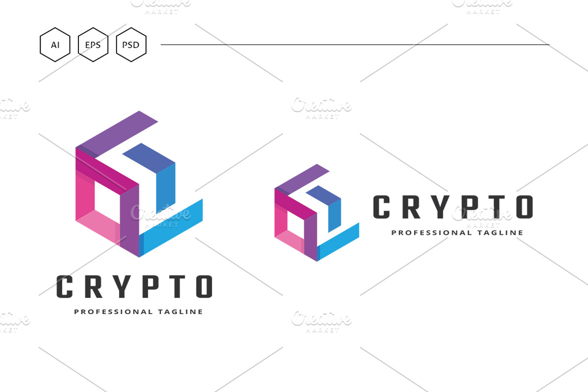 Crypto Cube Logo, a Branding & Logo Template by Design_Planet