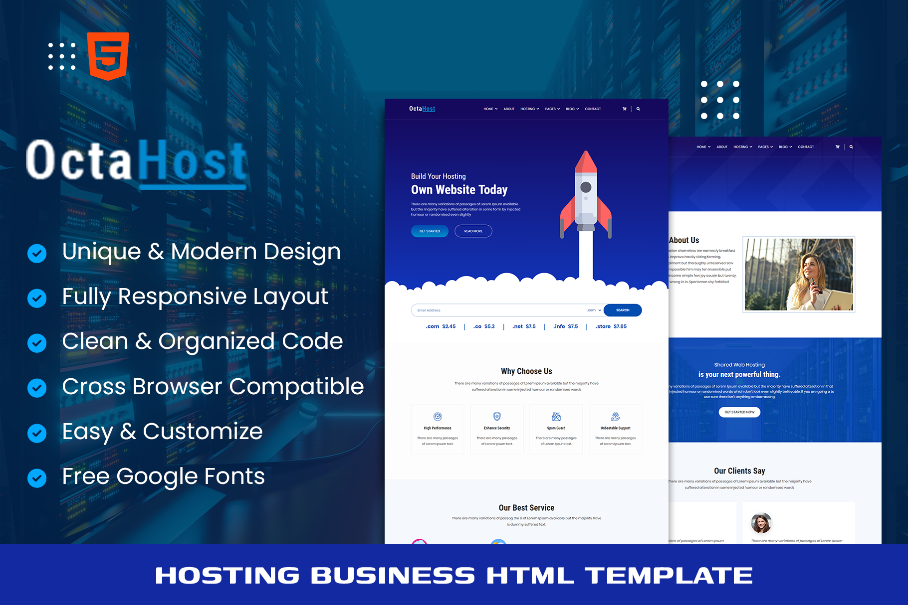 OctaHost - Web Hosting HTML Template