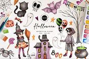 Halloween Watercolor Clipart, an Illustration by GauSilvaStudio