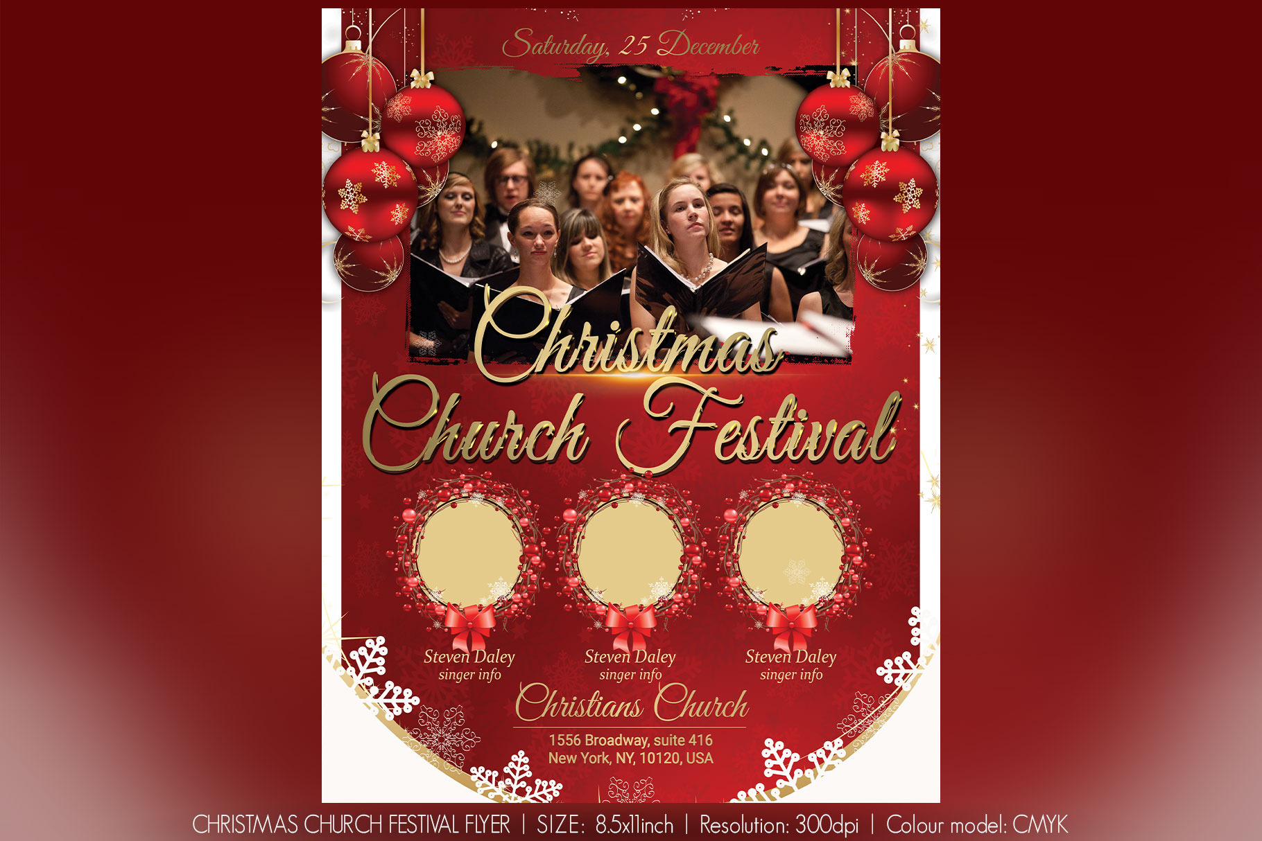 Christmas Church Festival Flyer, a Flyer Template by Artolus | Creative ...