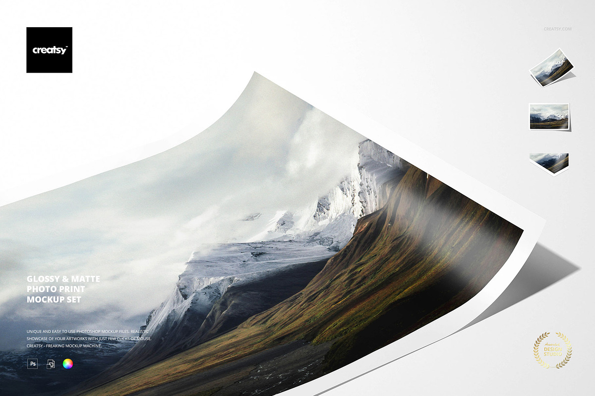 Glossy & Matte Photo Print Mockup, a Product Mockup by creatsy5