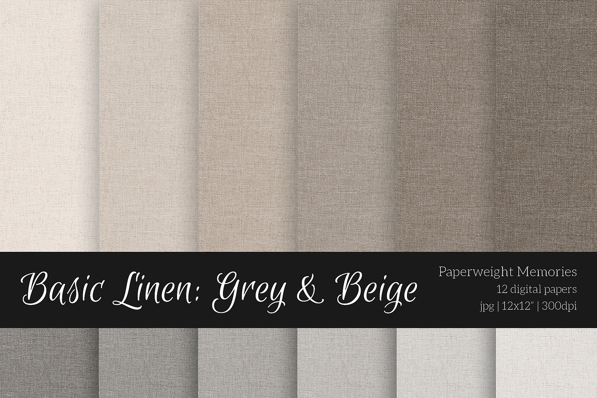 Paper - Basic Linen - Grey & Beige, a Pattern Graphic by Paperweight ...