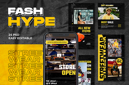 Dark Meta Cyberpunk Instagram Set | Social Media Templates ~ Creative ...