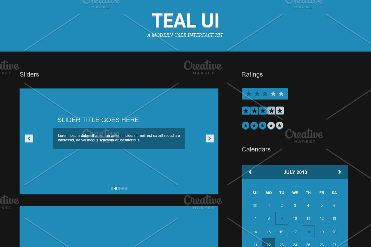 Teal UI Kit, an UI Kit Template by grati