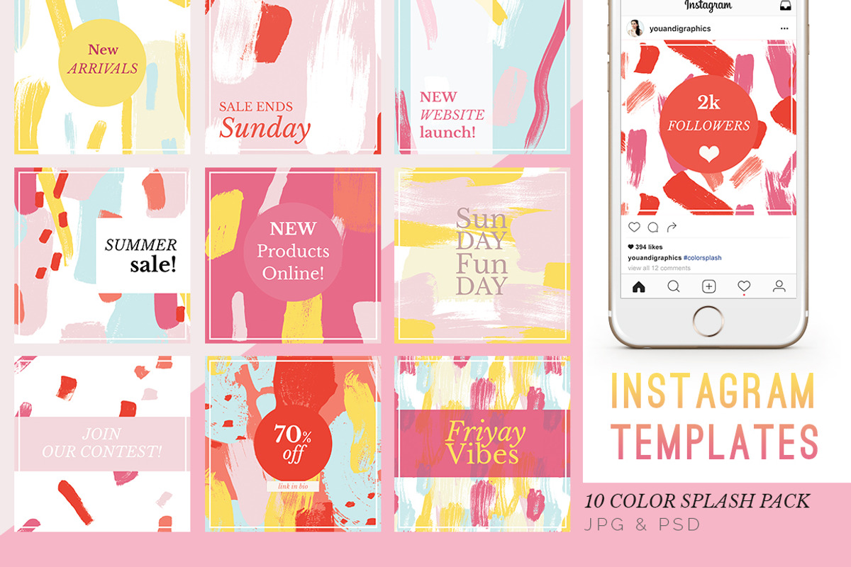 Instagram Color Splash Templates, a Social Media Template by ...