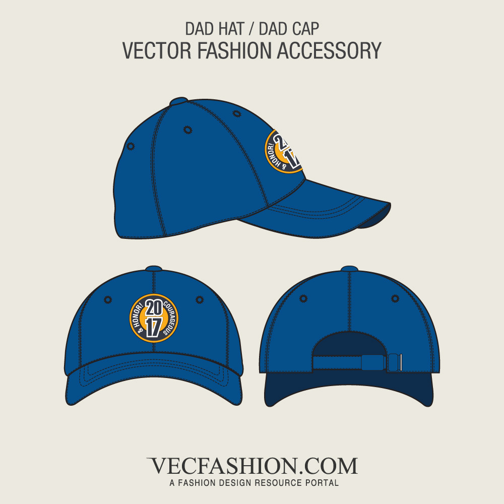 Dad Hat or Dad Cap Template, an Illustration by VecFashion Ltd.