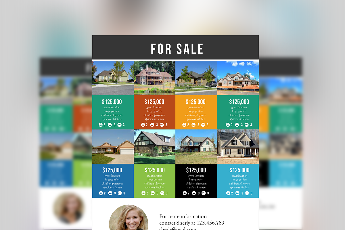 Multiple listings real estate flyer, a Flyer Template by Inkpower