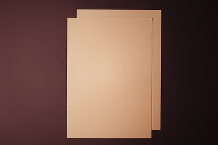 Blank A4 paper, beige on dark background as office stationery fl, a ...