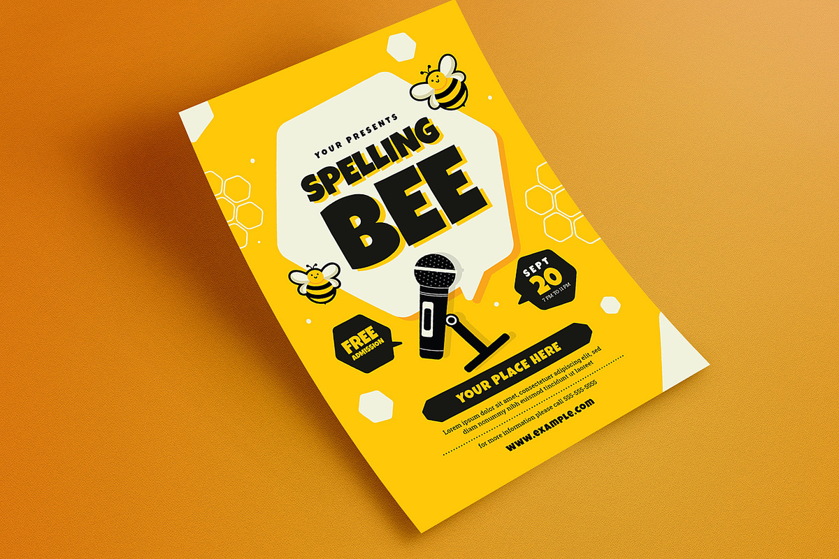 Spelling Bee Event Flyer, a Flyer Template by VectorVactory