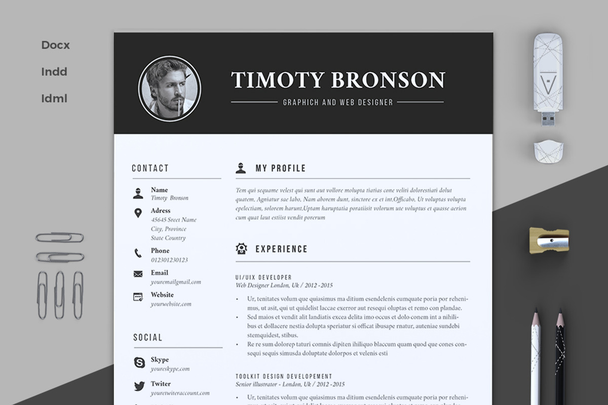 Resume Extended, a Resume Template by Estartshop | Creative Market