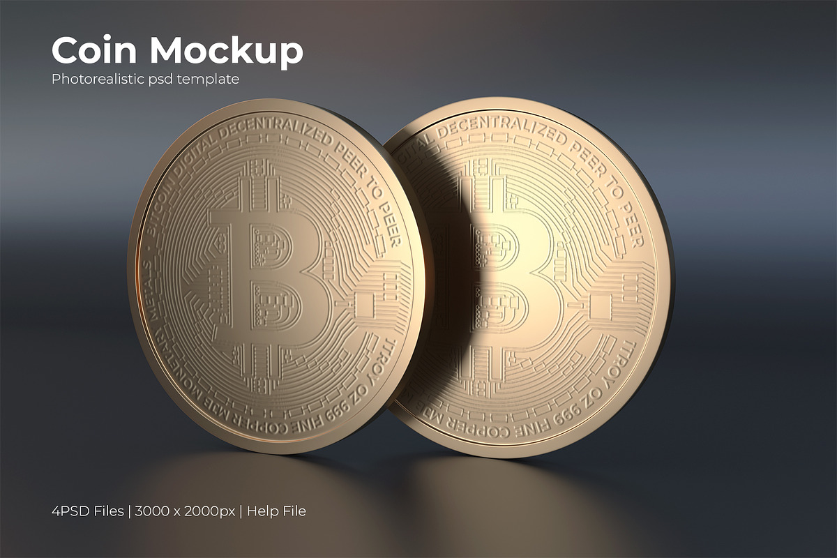 Gold Coin Mockup PSD