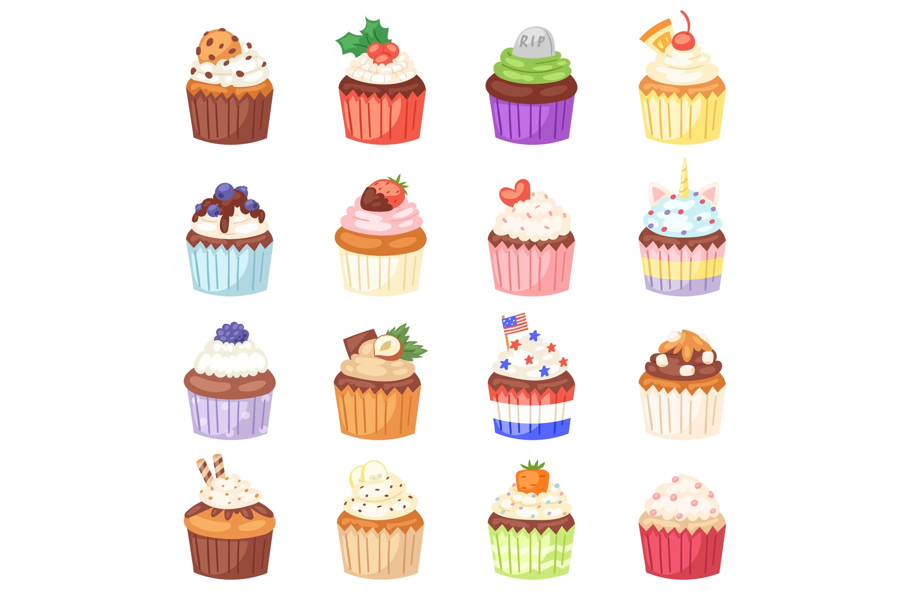 Cupcake vector muffin and sweet cake | Decorative Illustrations ...
