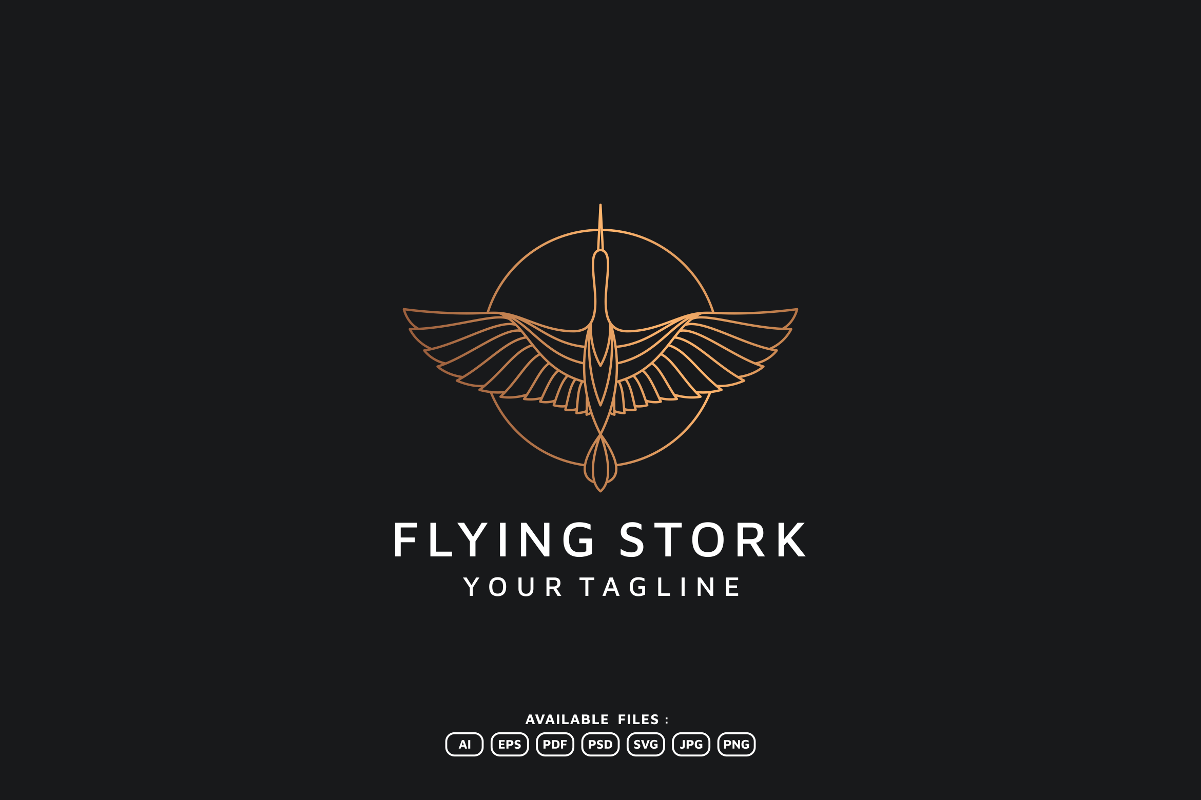 STORK LINEART LOGO TEMPLATE, a Branding & Logo Template by artism_design