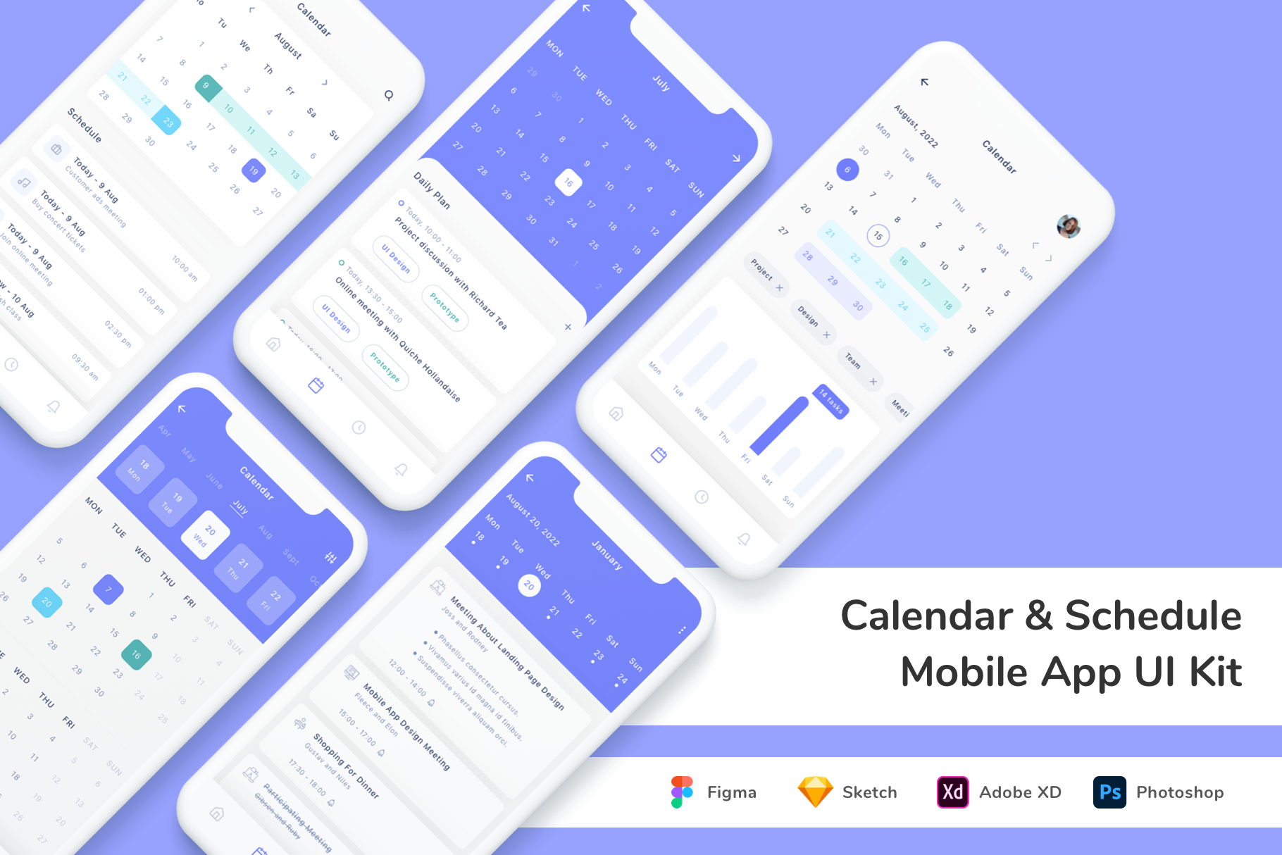 Calendar & Schedule App UI Kit, an UI Kit Template by Betush Calendar & Schedule App UI Kit, an UI Kit Template by Betush