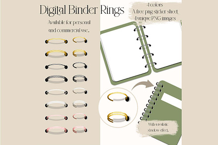 DIGITAL PLANNER NOTEBOOK BINDER RINGS | Creative Market